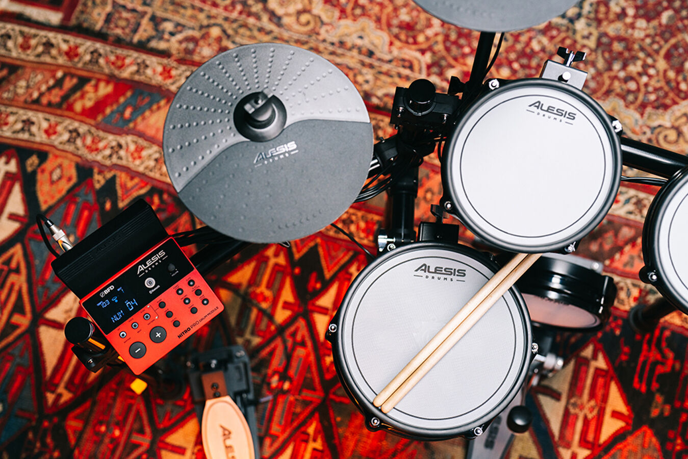 Alesis Nitro Pro XL Expanded Electronic Drum Kit w Bluetooth and BFD ...