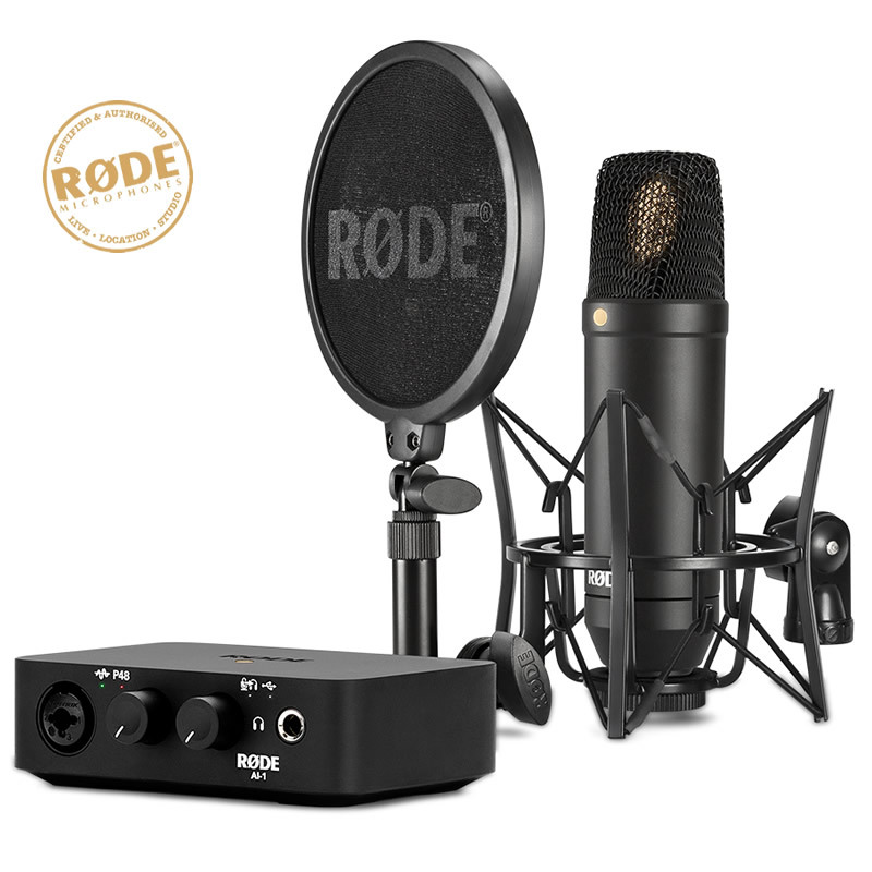 Rode NT1+AI1 Complete Studio Kit Recording Bundle Inc Mic + Interface ...