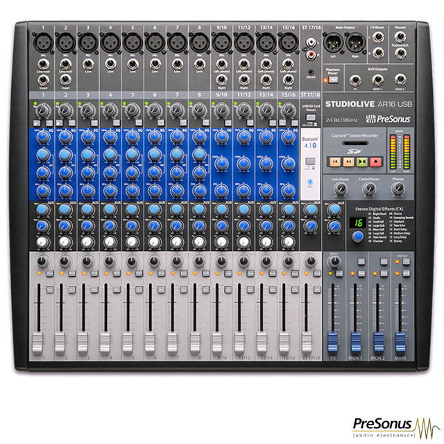 Presonus StudioLive AR16 USB 16 Channel Mixer Hybrid Mixing Desk with ...