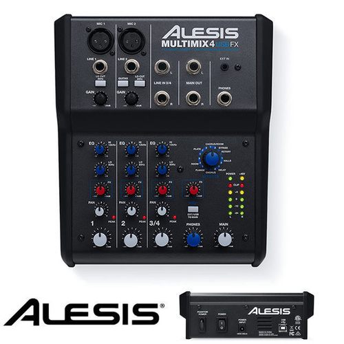 Alesis MultiMix 4 USB FX 4 Channel Mixing desk with Effect and USB