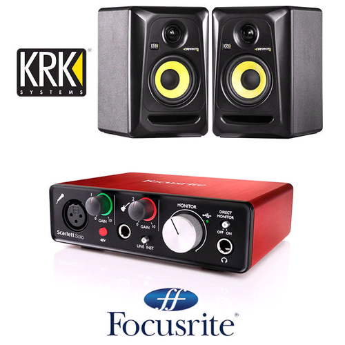 Focusrite Scarlett Solo Gen 2 USB Audio Interface + KRK Rokit 4 Inch ...